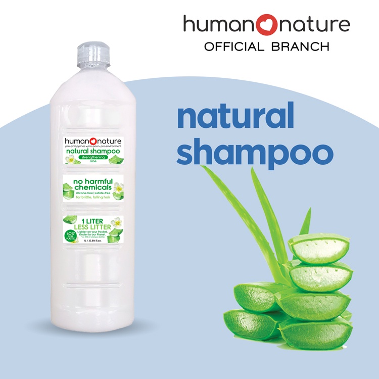 Human Nature Natural Strengthening Shampoo Aloe 1 liter | Shopee ...