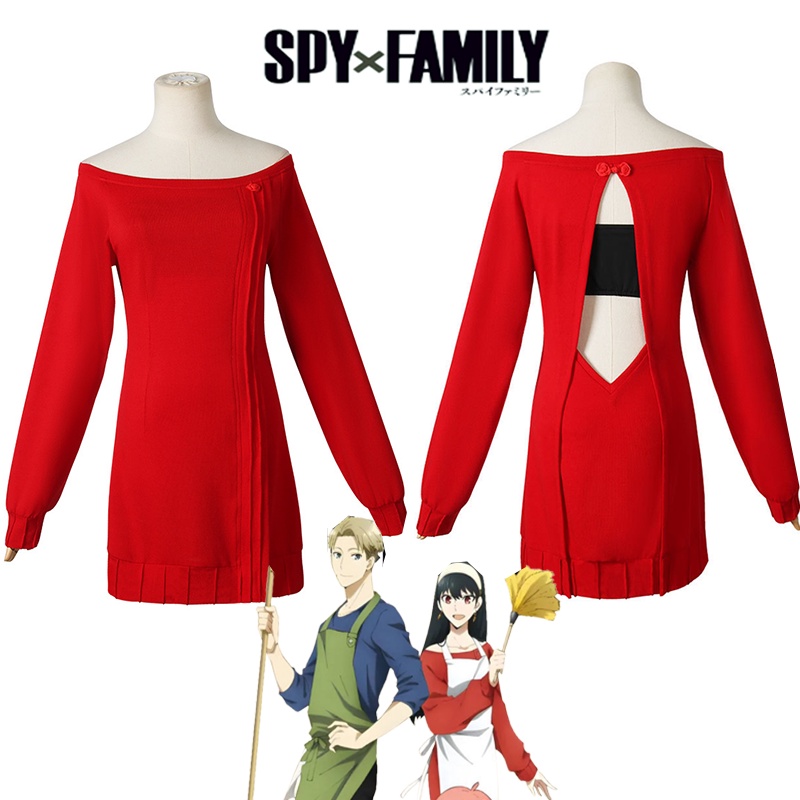 SPY X FAMILY Yor Forger Red Sweater Cosplay Costume Red Tube Knitting ...