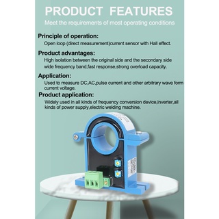 K7 Current Sensor Hall Transmitter Input DC0-600A Hole Diameter 25mm Output 4-20mA 0-10V Open ...