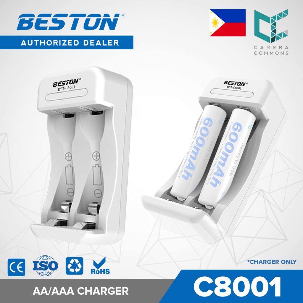Beston C8001 2-Bay Charger Battery Charger for AA / AAA Rechargeable ...