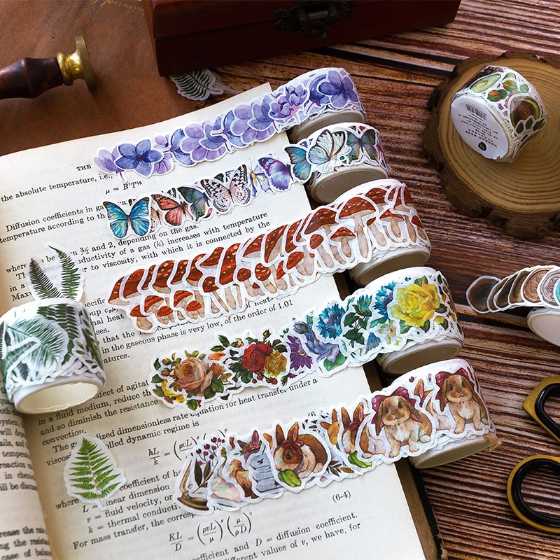 ENWEI 100 Pcs Autumn Song Series Vintage Journal Washi Scrapbook Washi ...
