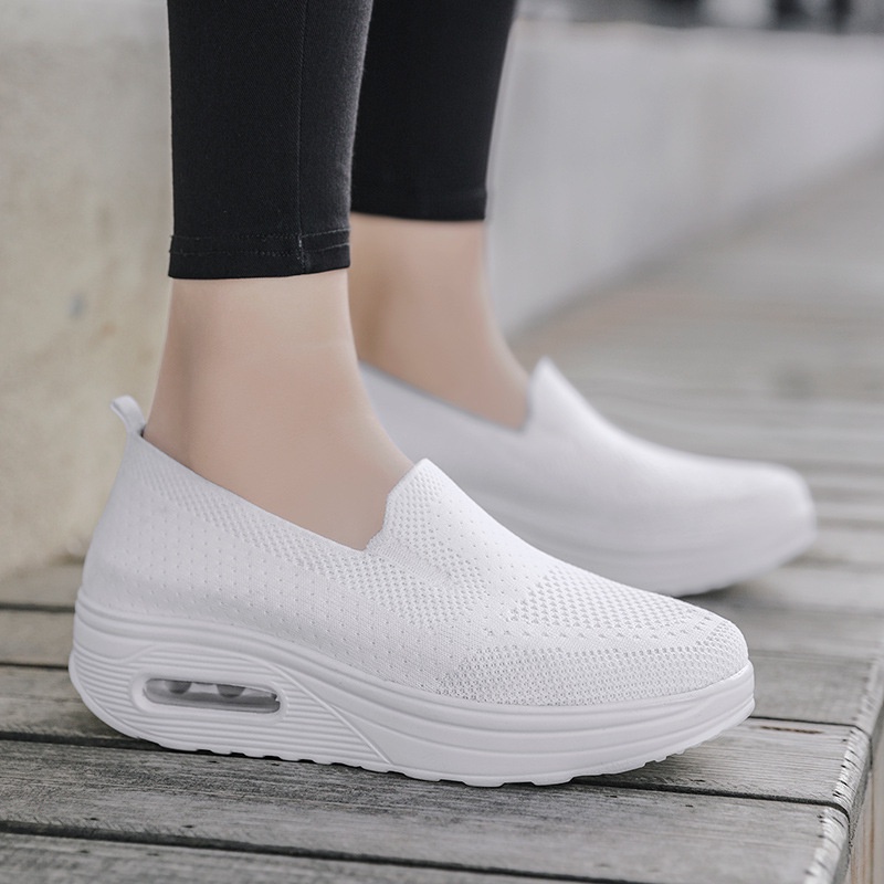 2024 New Women's Breathable Rocker Shoes Fashion Sneakers for Lady Slip ...
