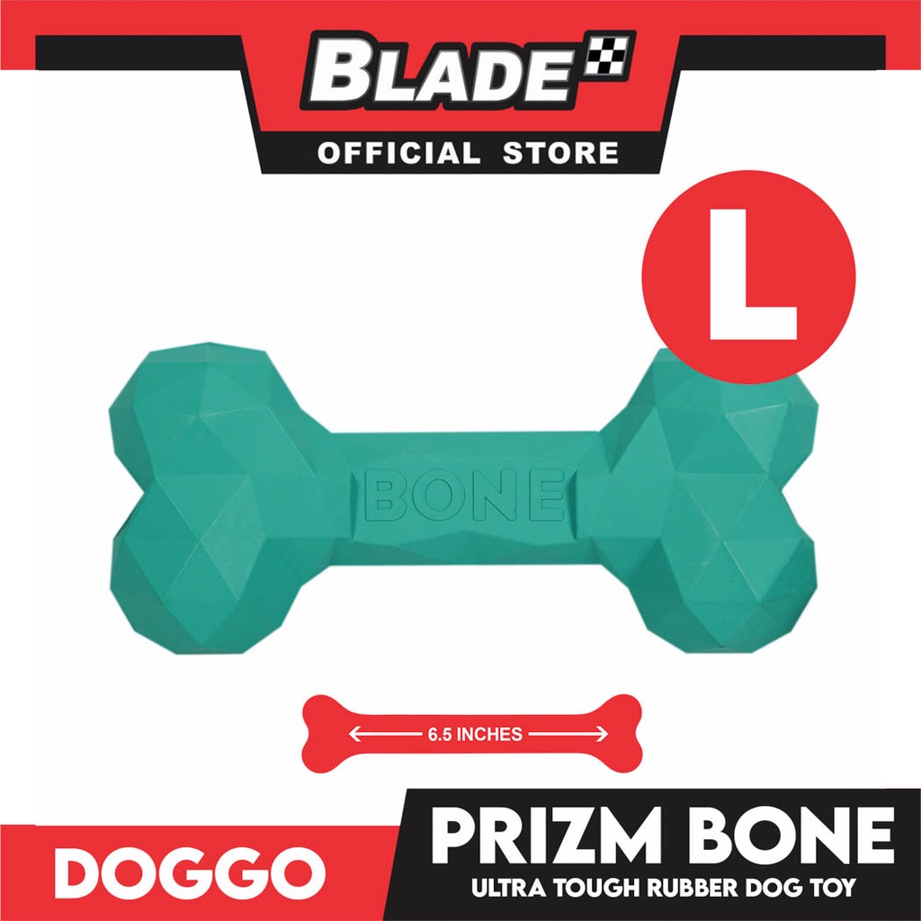Doggo Prizm Bone Teal Color 6.5'' (Large Size) Ultra Tough Rubber Dog ...