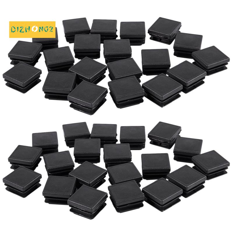 40 Pcs Plastic Square Blanking End Caps Tube Inserts 25mm x 25mm ...