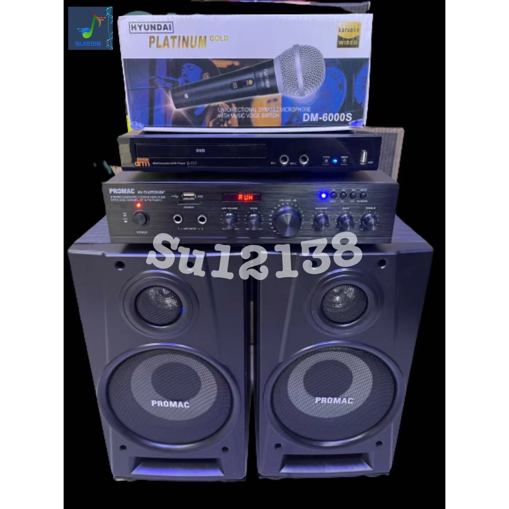 PROMAC SPEAKER WITH AMPLIFIER AND KARAOKE PLAYER W/ FREE MIC (KARAOKE ...