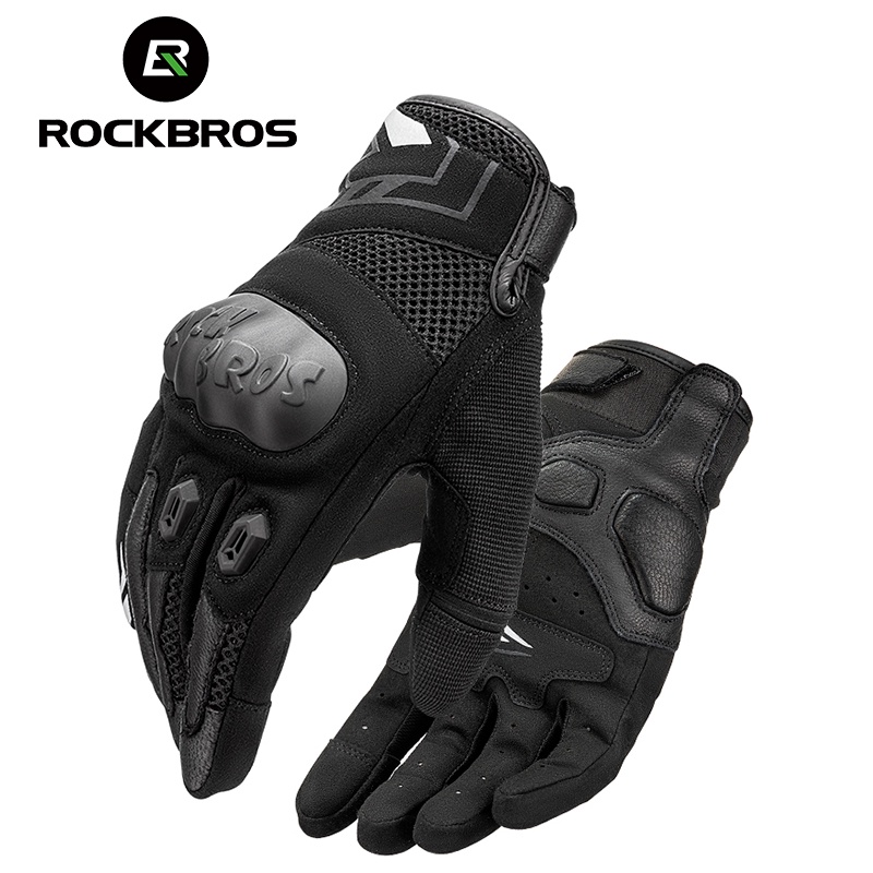 Local Delivery ROCKBROS Motorcycle Gloves Protective Breathable Shock ...