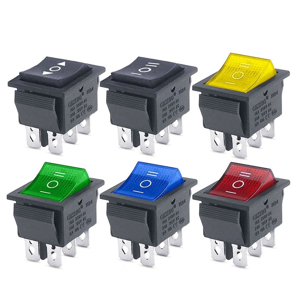 KCD4 1PCS Rocker Switch Power Switch ON-OFF-ON 3 Position 6 Electrical ...