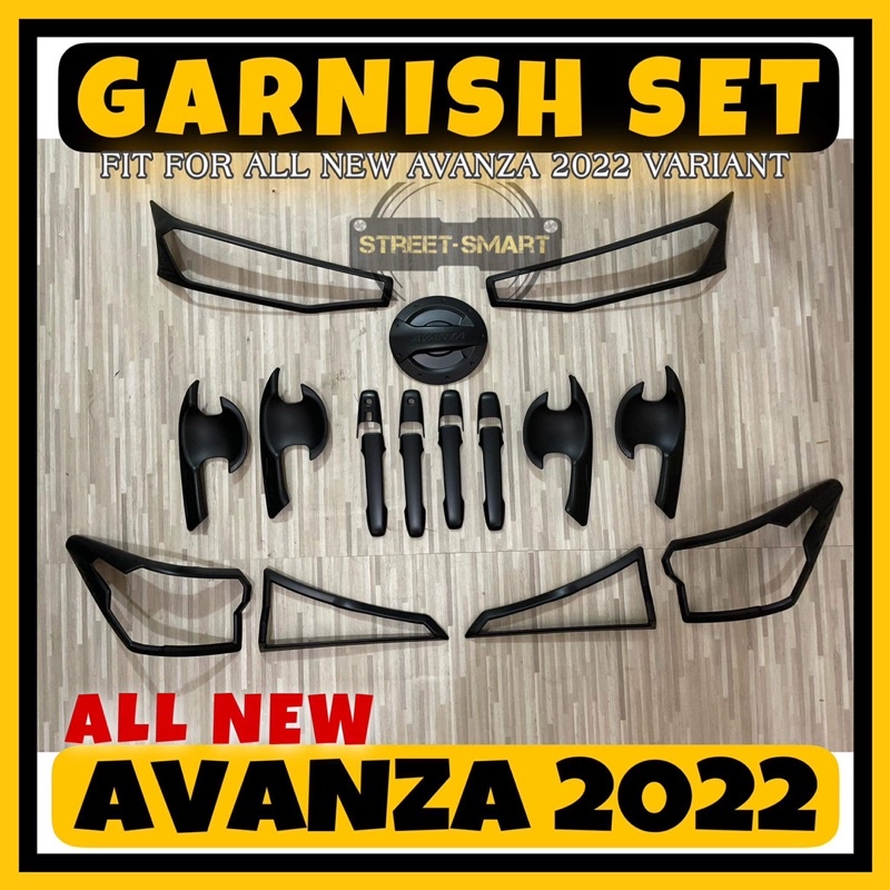TOYOTA AVANZA 2022-2025 GARNISH SET (Black) | Shopee Philippines