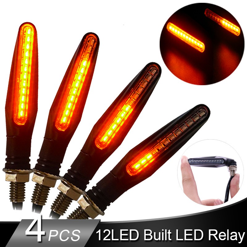 4PCS LED Turn Signals Light for Motorcycle 12*335SMD Tail Flasher ...
