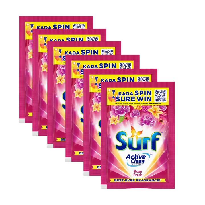 Surf Powder Detergent Rose Fresh 65g 6 Pieces - GWP | Shopee Philippines