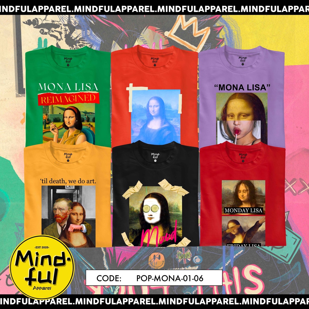 POP CULTURE MONA LISA GRAPHIC TEES | MINDFUL APPAREL TSHIRT | Shopee ...