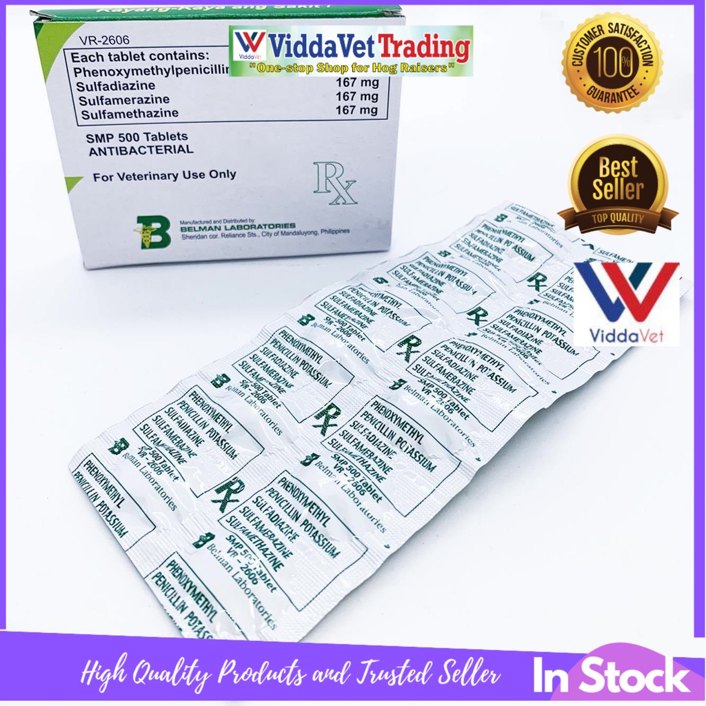 Viddavet Phil SMP 500 Anti bac terial (12 tablets x 1 Box) sold per box ...