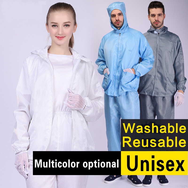Clean room suit 2 in 1 Ppe Protective Suit Washable Antistatic Coverall ...