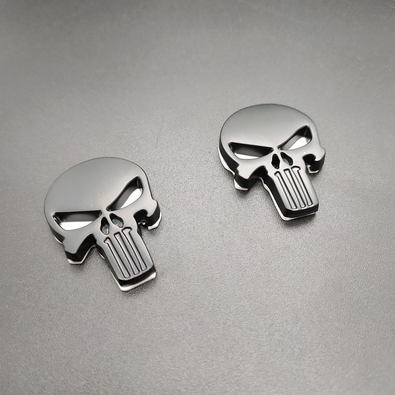 2 pcs Punisher metal badge magwell sticker Metal Decal Sticker 3D ...