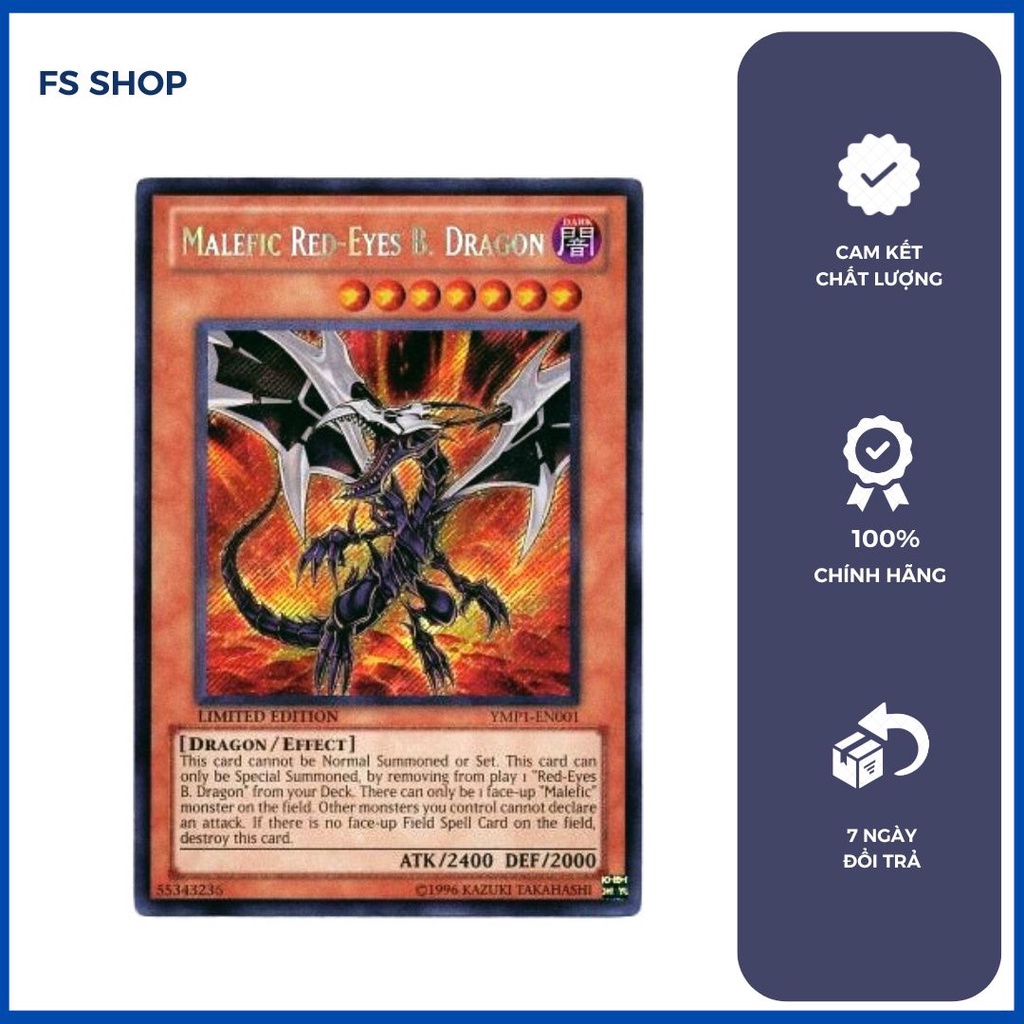 Genuine yugioh card Malefic Red-Eyes B. Dragon (Secret Rare) | Shopee ...