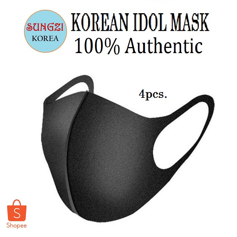 Korean Idol Mask Anti-Dust Face Mask Black (4pcs.) | Shopee Philippines