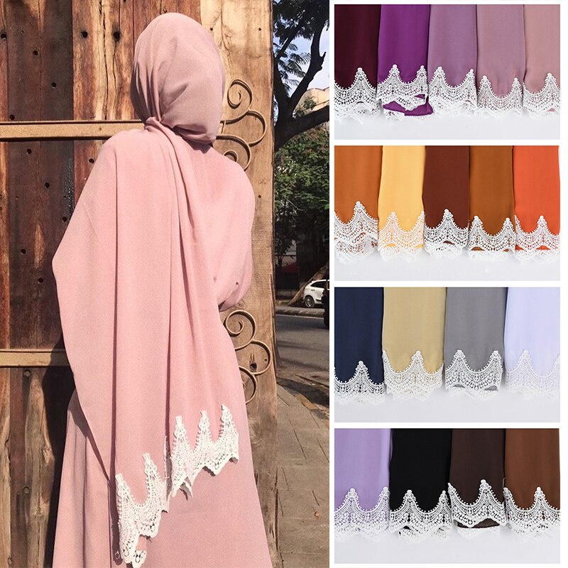 Women Chiffon Hijab Scarf Muslim Fashion Shawls Wraps femme musulman ...