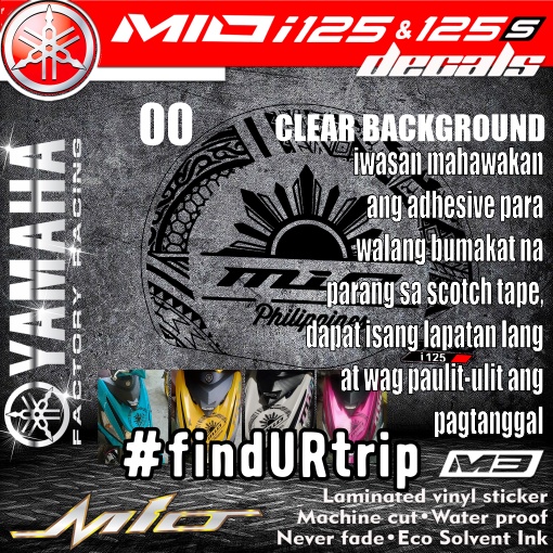 MIO i 125/ i 125S FIND UR TRIP FRONT DECALS findURtrip STICKER FOR ...