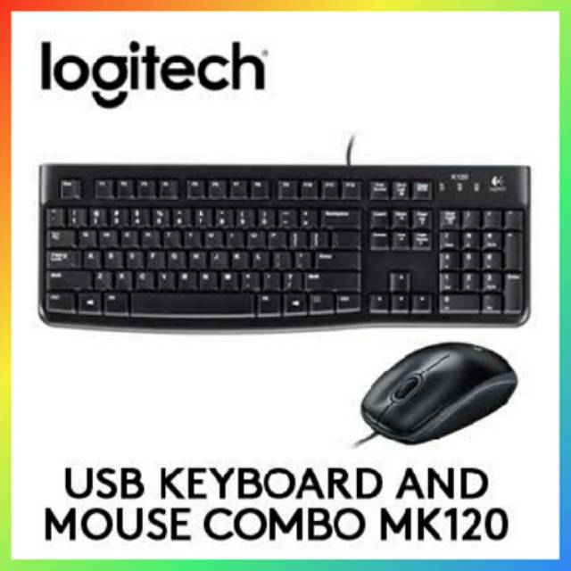 Logitech MK120 Combo Wired Set (Keyboard + Mouse) | Shopee Philippines