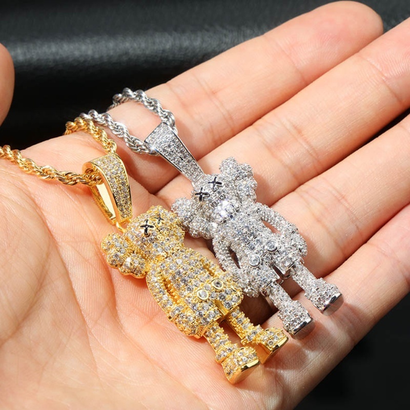 Fashion Iced Out Cartoon Puppets Pendant Necklace Hip Hop Necklace for ...