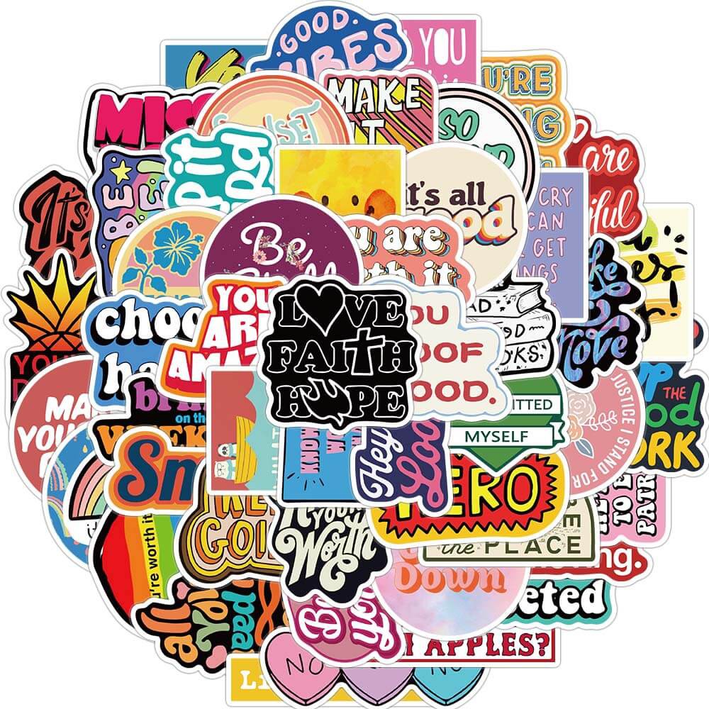 LARGE STICKER50pcs Quote Sticker Motivational Sticker Waterproof Vinyl ...