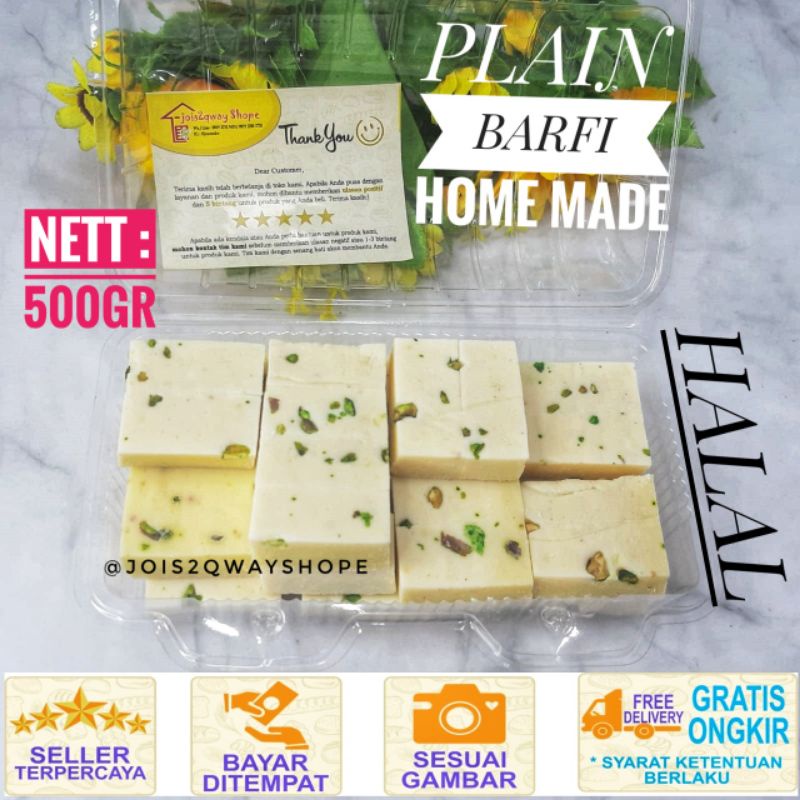 Plain Barfi 500gr/indian Candied Home Made/Mithai | Shopee Philippines