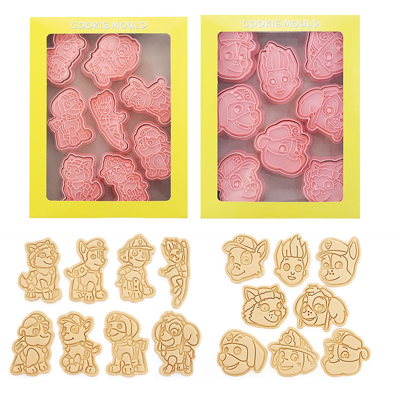 8pcs/set Cartoon PAW Patrol Cookie Cutter biscuit mold 3d pressed ...