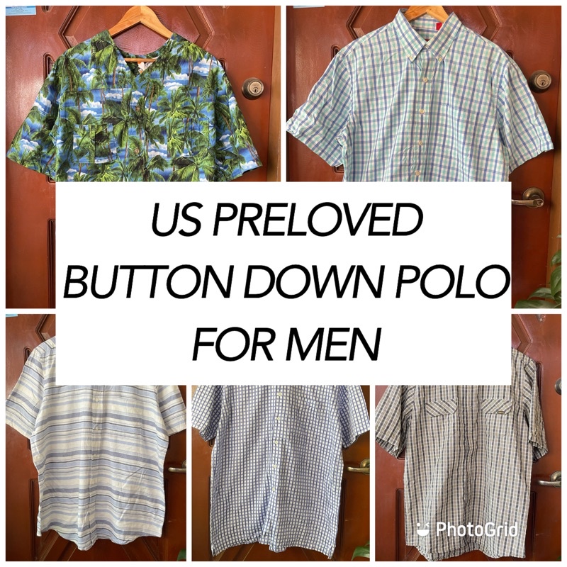 US PRELOVED BUTTON DOWN POLO FOR MEN | Shopee Philippines