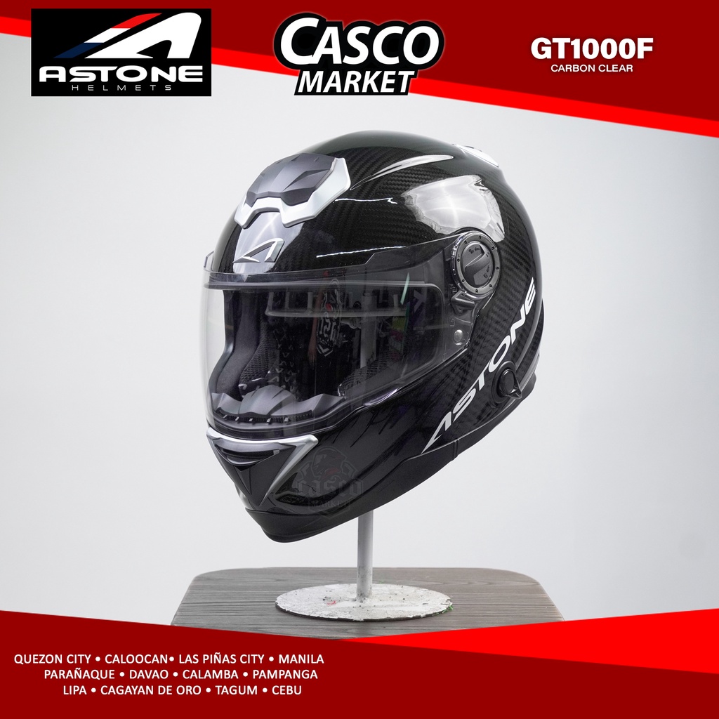 ASTONE GT1000F CARBON FULL FACE DUAL VISOR MOTORCYCLE RIDING HELMET ...