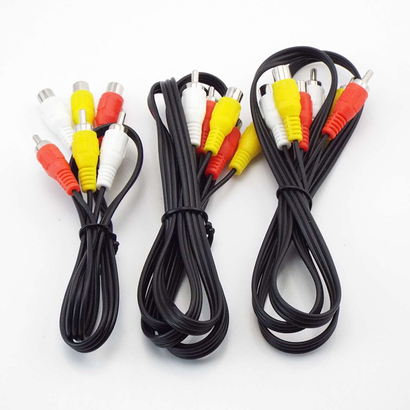 3 Rca To 3 Rca Cable Audio Video Av Male To Female Extension Cable ...