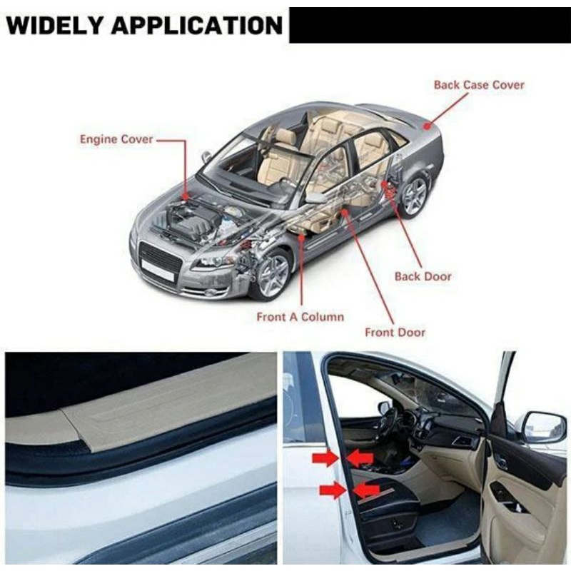 Universal Car Body DOOR BALLOON RUBBER Front Rear and Trunk Soundproof ...