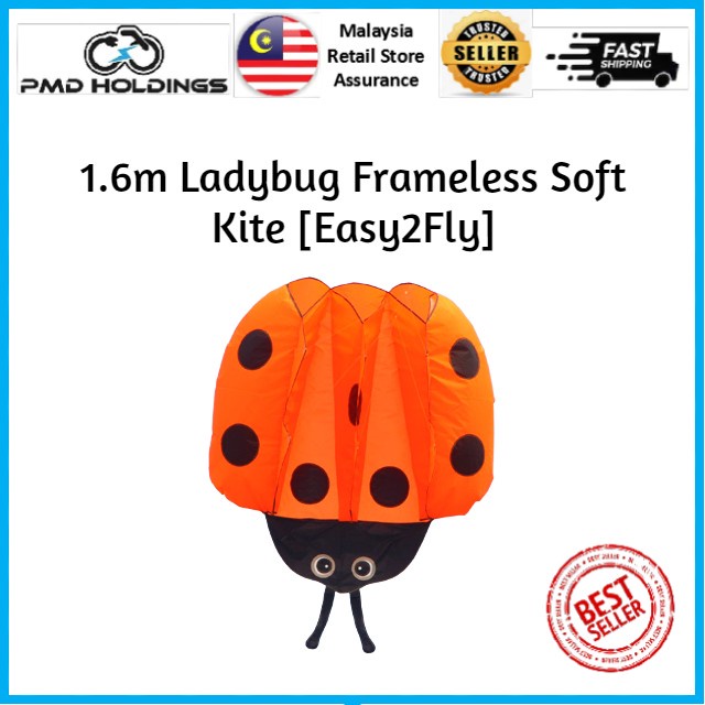 1.6m Ladybug Frameless Soft Kite Kites [Easy2Fly] Insect Sports ...