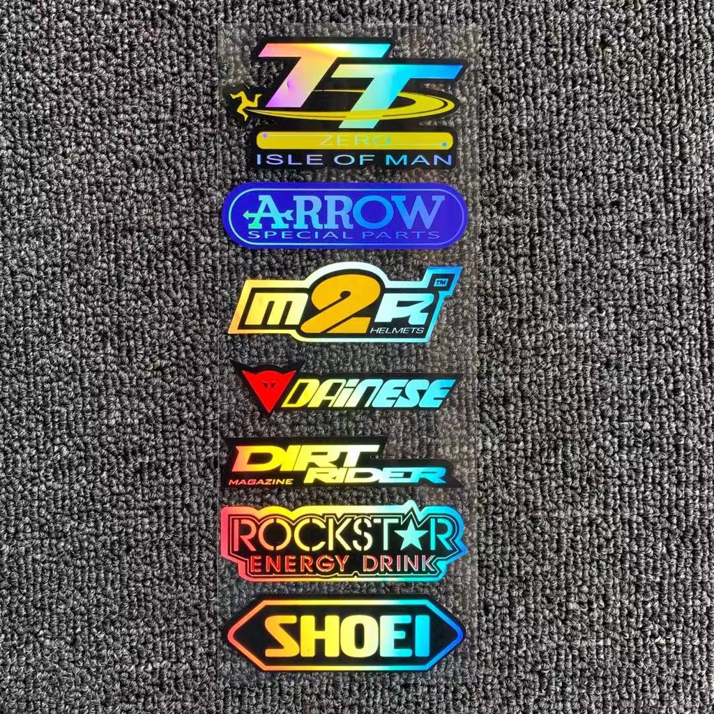 Japanese JDM AKRAPOVIC MOTUL Brembo GoPro Vinyl Holographic Sticker For Motorcycle Stickers And ...