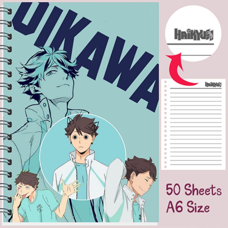 (Small Size) 49 Designs Matte A6 Size Haikyuu!! Anime Notebook Haikyuu ...