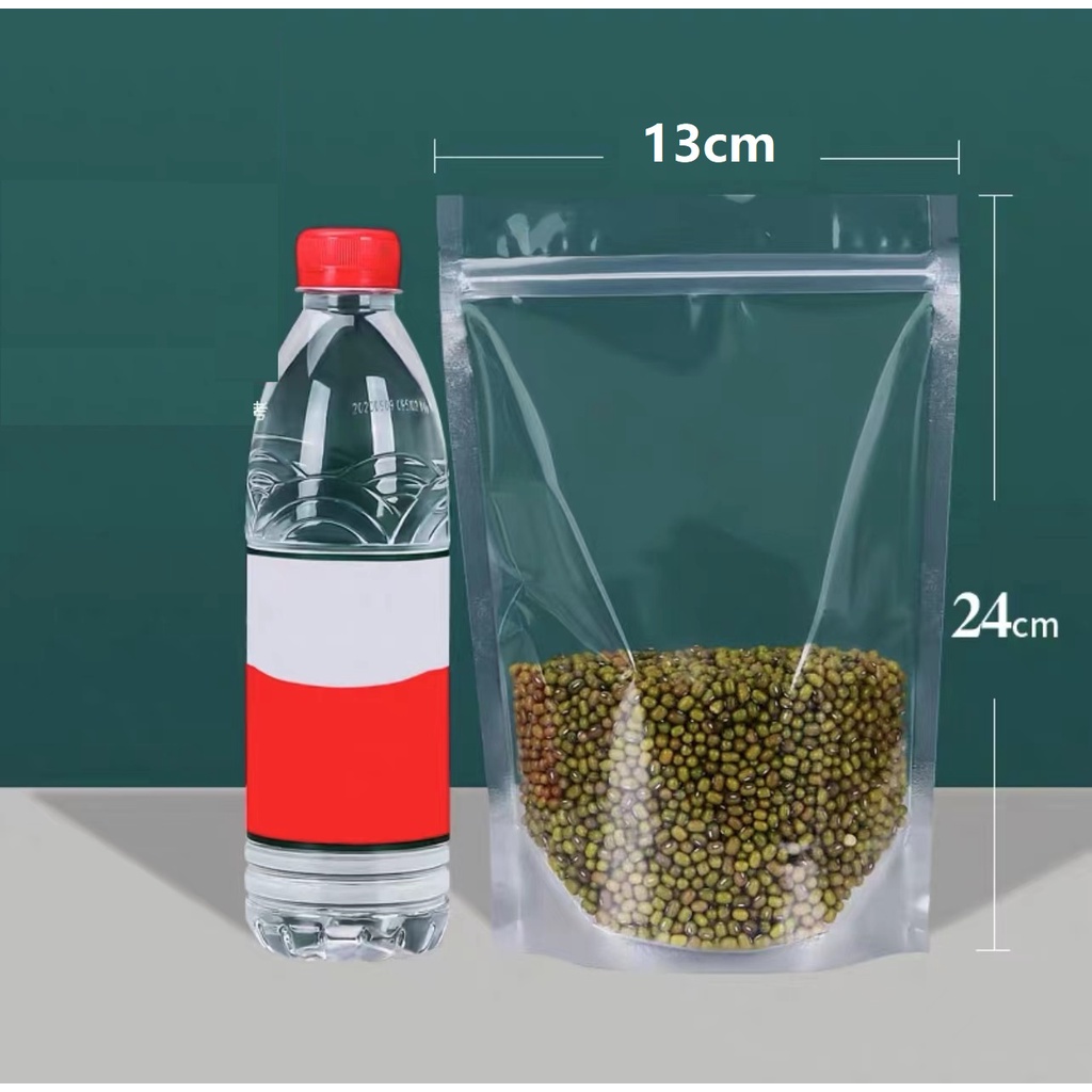 100pcs Full Clear Stand Up Pouch Packaging Bag Pouch Resealable ...