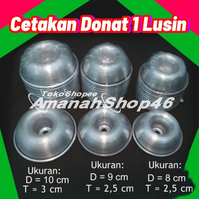 12 Pcs Donut Molds 3 Sizes 8 cm 9 cm 10 cm Brownies Bronut Bolu Steamed ...