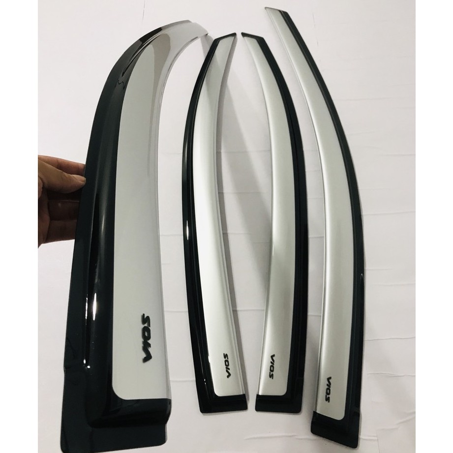 Toyota Vios Gen 4 2018 2019 2020 2021 2022 - Rain Visor (Silver & Black ...