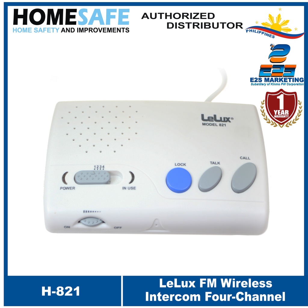 HomeSafe LeLux H-821 FM Wireless Intercom Four-Channel (1pc Intercom ...