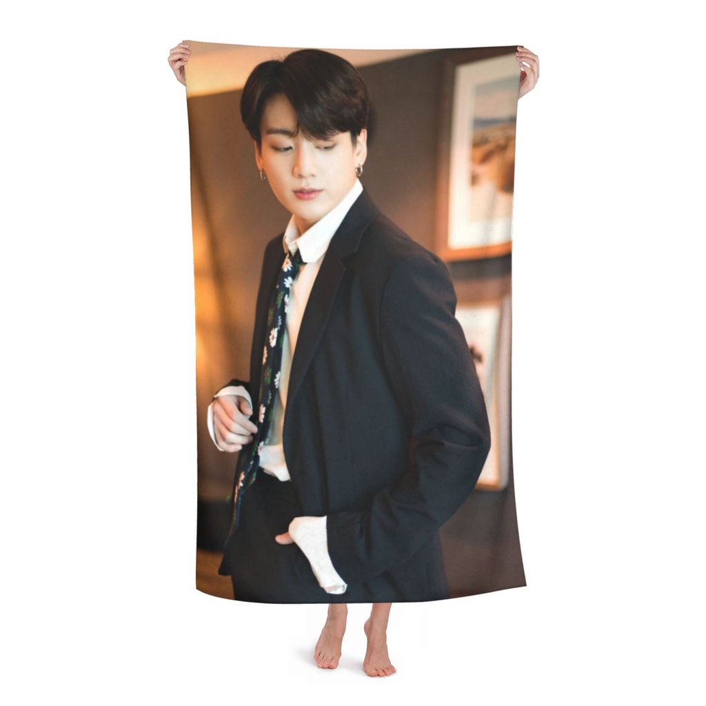 【IN STOCK】 BTS Jungkook Bath Towel 80*130cm Large Outdoor Unisex Skin ...