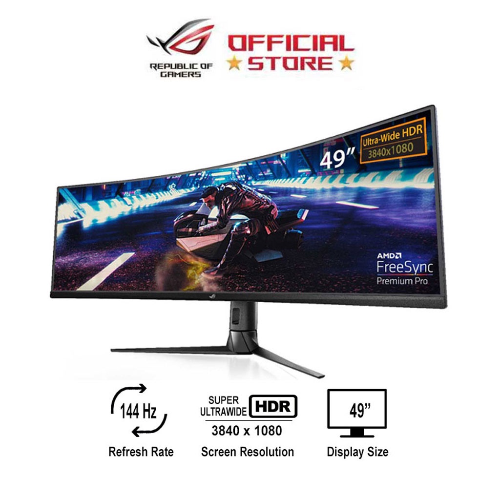Asus ROG Strix XG49VQ, 49-inch 32:9 (3840 x 1080), Super Ultra-Wide HDR ...