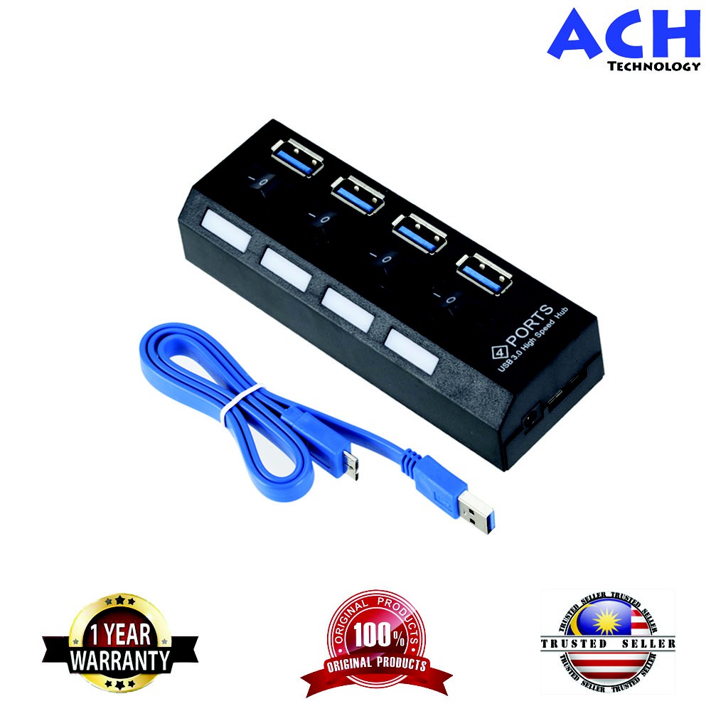 USB3.0 x 4 port Power On/Off Switch LED Hub | Shopee Philippines