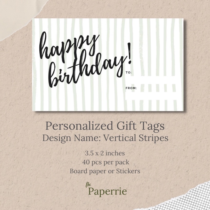 Personalized Gift Tags in Vertical Stripes Design | Shopee Philippines