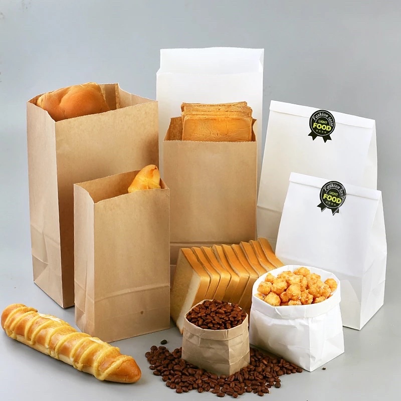 100pcs Brown Paper Bag, Brown Kraft Bag, Take Out Paper Bag, Packaging ...