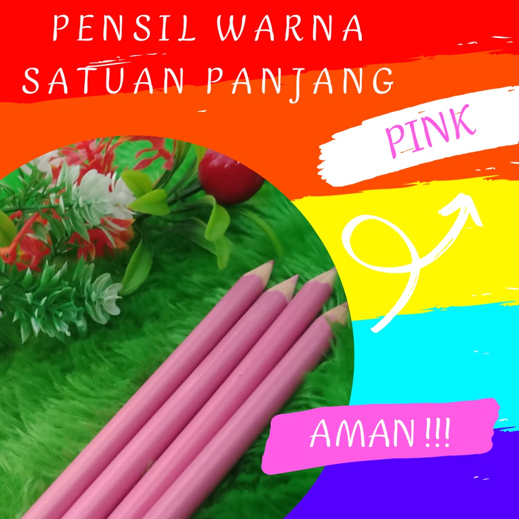 Long Colored Pencils Long Pink Pencil Unit Coloring Gift Drawing ...