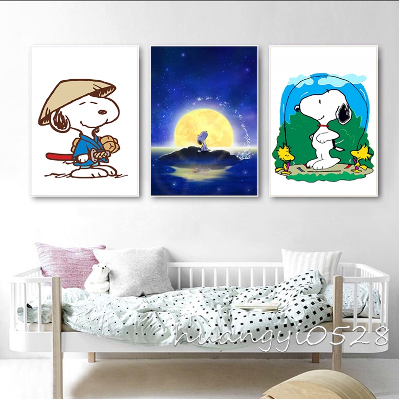Canvas Painting Cartoon Snoopy Personality Simple Home Decoration ...