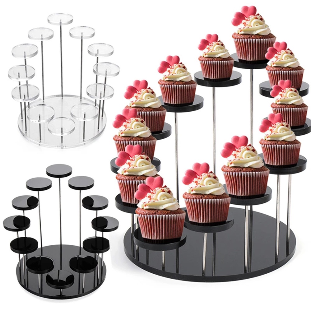 Multi-Layer Cupcake Stand Acrylic Tiered Serving Round Cupcake Tower ...