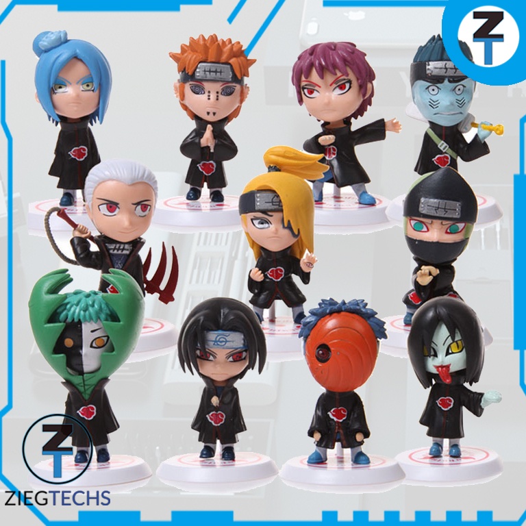 Naruto akatsuki 11 pieces hand-held Q version 17 generation cake topper ...