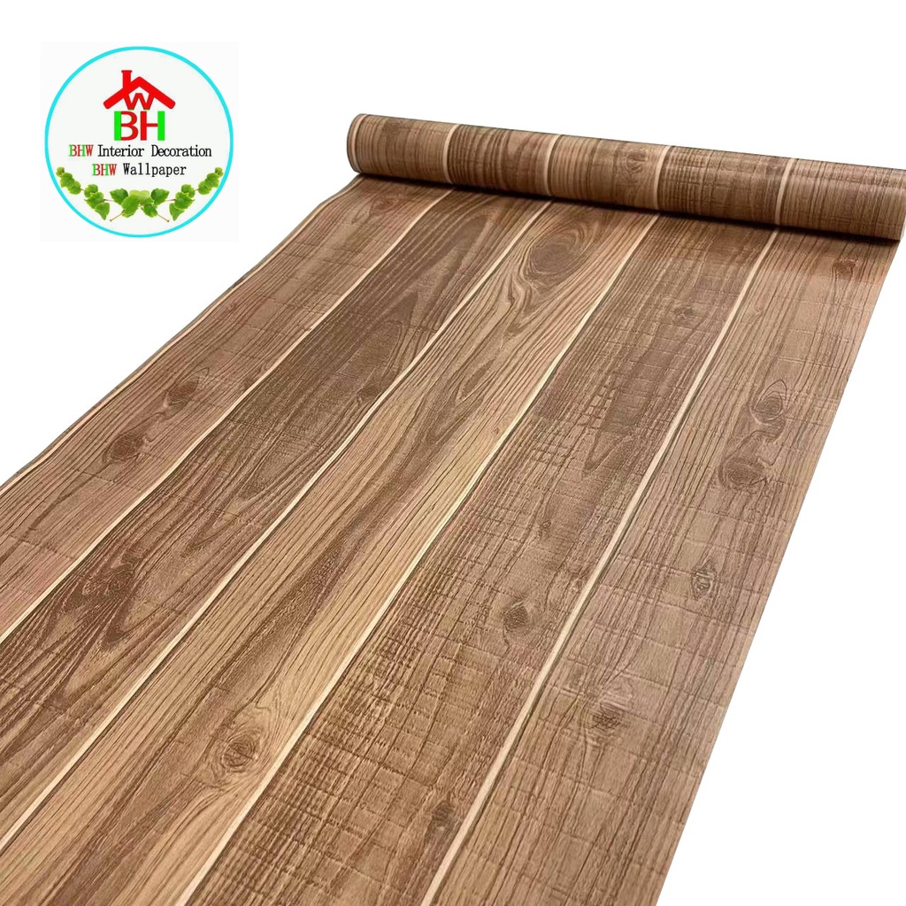 BHW Wallpaper Wood Design PVC Waterproof Self Adhesive Wall Paper ...
