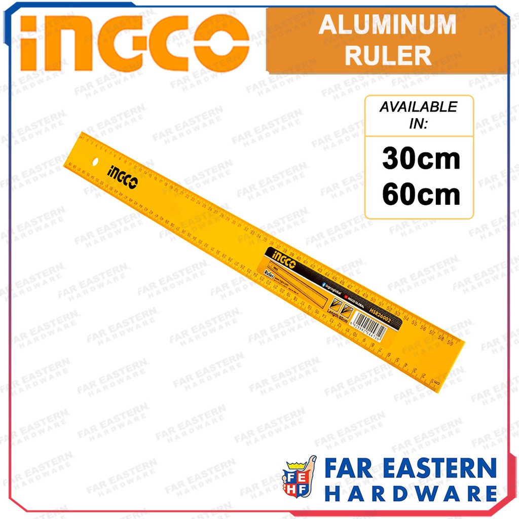 INGCO Aluminum Ruler 12" 30cm 60cm INHT | Shopee Philippines
