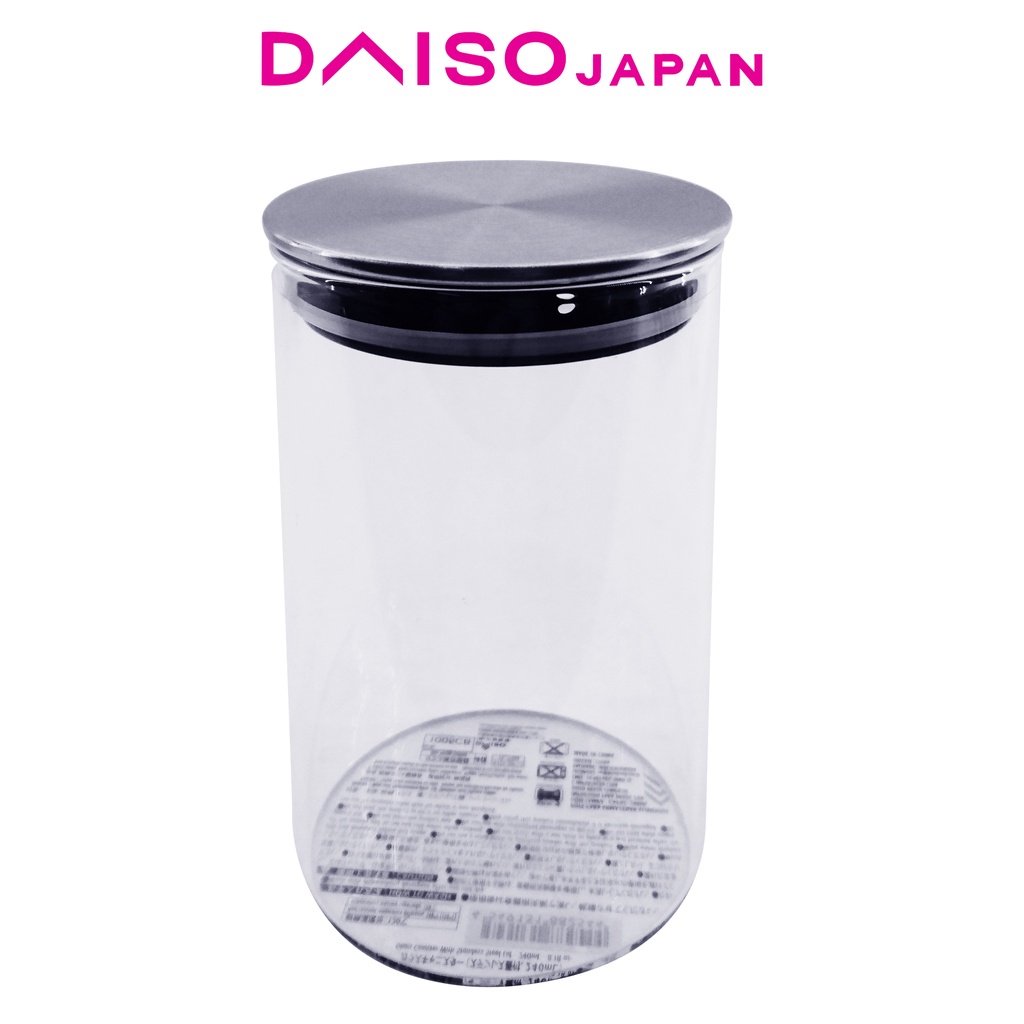 Daiso Glass Canister with Stainless Steel Lid (240ml) | Shopee Philippines
